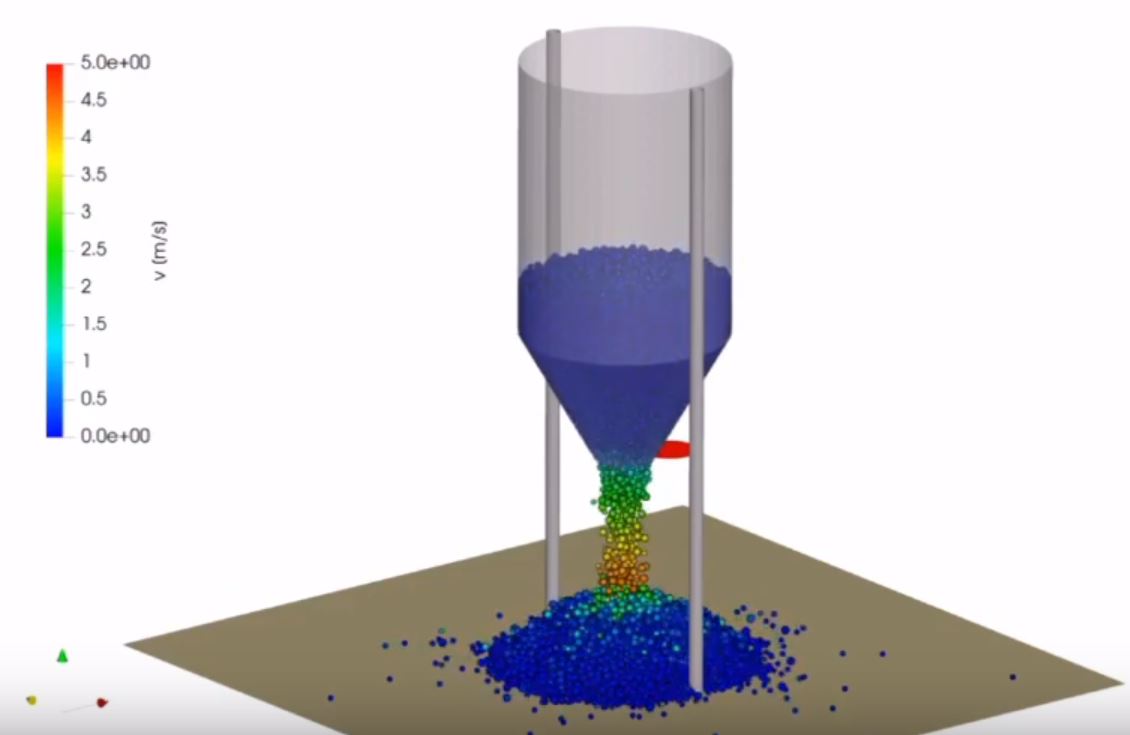 Snippet - DEM Tutorial 1: Silo filling and discharge » Engineerdo